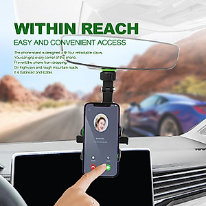 BSAMZO 360° Rotatable and Retractable Car Phone Mount Multifunctional Rear View Mirror Rearview Mirror Phone Holder Adjustable Cell Phone Holder for All Smartphones