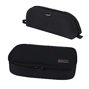 Gloppie Pencil Bag Pencil Pouch Pen Case Simple Pencil Case Black Pencil Storage Bag Office College Supplies for Adults
