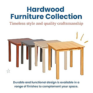ECR4Kids 24in Square Hardwood Table with 22in Legs, Kids Furniture, Honey