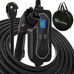 YITAHOME EV Charger Level 2 Delay 240V 32A Portable Electric Vehicle Charger with 25ft Extension Cable NEMA 14-50 Plug with J1772 EVs