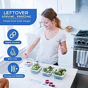 Shazo HUGE SET - 54 PCS - Food Storage Containers w/Airtight Lids (21 contianers + 21 Lids) w/6 Mini Containers, Leak Proof Lunch/Bento Box - BPA Free Freezer Safe - Plastic Storage Container Set