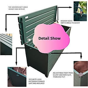OUTEROOM Multifunctional Deck Box, Outdoor Box, Outdoor Storage Container for Patio Furniture, Outdoor Cushions, Garden Tools (150D, Apple Green)