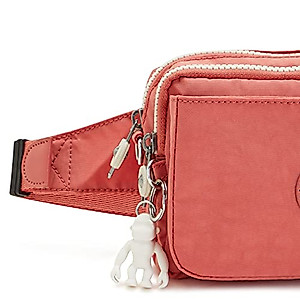 Kipling Women's Abanu Multi Crossbody Bag, Lightweight, Adjustable Nylon Waist Pack, Vintage Pink