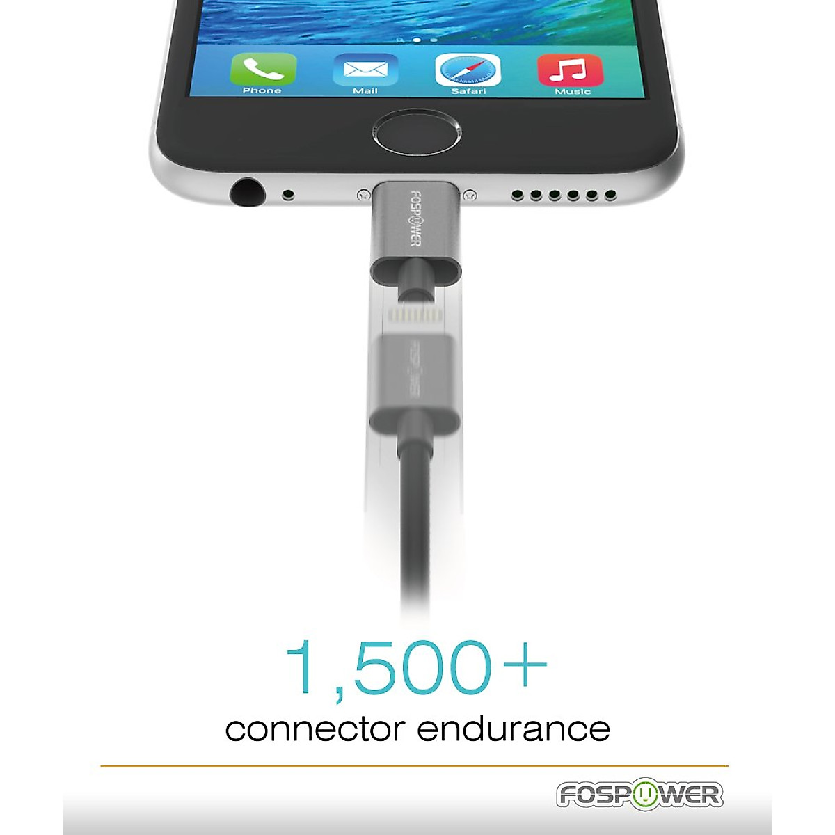 FosPower [2 Pack - 3FT] Apple MFi Certified 8-pin Lightning to USB Cable [Nylon Braided|Full Speed Charging] Durable Built for iPhone XR, XS, XS MAX, X (Ten/10), iPad Pro Air 2 mini 3 (Gray)