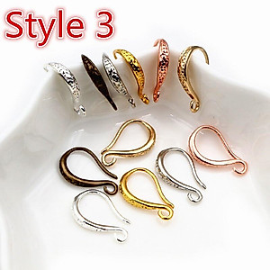 Kentuckiz 17X10Mm 20Pcs Rhodium Silver Gold Plated Earring Findings Earrings Clasps Hooks Fittings DIY Jewelry Making Accessories Earwire - (Color: Z6-23)