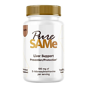 MedsMeHappy Pure SAM-e 100 mg Liver Support for Cats, Chicken Flavored 30g 1oz Powder, Scoop Inside