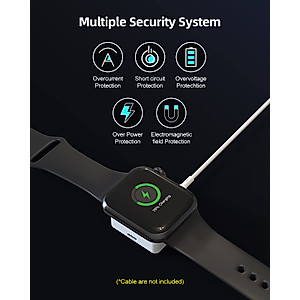 iFory Watch Charger Designed for Apple Watch Series 6/SE/5/4/3 MFi Certified Magnetic Wireless Charger with Dual Port USB C and Lightning - CloudWhite