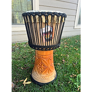 New Djembe Master Mali Style carv, 24" tall, 12" head
