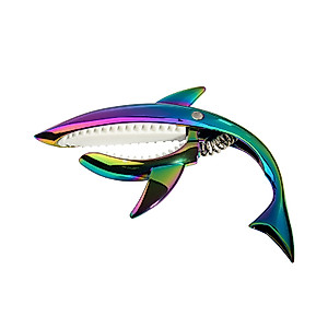 Cheerock Zinc Alloy Guitar Capo Cute Shark Shape Capo with Carrying Case for Classical Electric Guitar and Ukulele, Ideal Gift for Music Enthusiast (multicolor)
