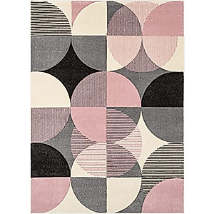Well Woven Astrid Landon 5'3" x 7'3" Light Pink Geometric Modern Area Rug