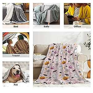 Halloween Blanket Gifts - Cute Ghost Pumpkin Blanket - Halloween Decor Blanket for Couch,Sofa,Bed,Living Rooms - Halloween Ghost Blanket Gifts for Girls Boys - 40"x50"-Kids/Throw Size