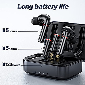 Ederfun True Wireless Earbuds, Waterproof TWS Bluetooth Earbuds with Mics Clear Call Touch Control Bluetooth Headphones Replaceable Battery in Ear Earphones for Sports,Home Office