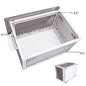 haomsj Collapsible Storage Bins with Lids, Five-door Plastic Folding Storage Box, Stackable Storage Bins with Wheels, Plastic Organization Cube Box for Home & Office Organization (25 Quarts)