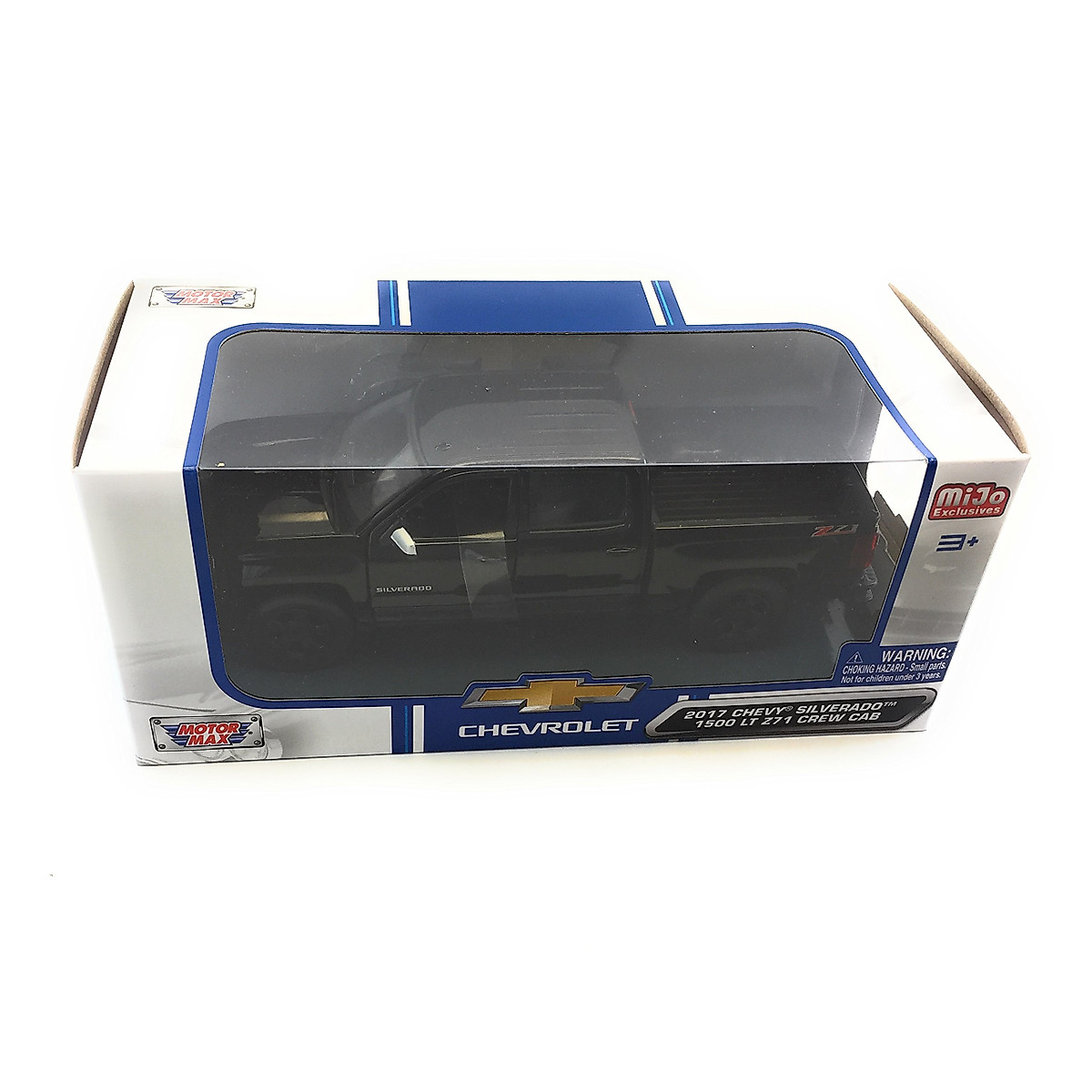 Motor Max 1:24 Scale 2017 Black Chevy Silverado 1500 LT Z71 Crew Cab Diecast truck