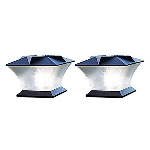 LED Solar Outdoor Light Waterproof Decorative Outside Solar Wall Lamp 18LEDs Gate Pillar Stigma Light for Home Garden Column Cage Path Landscape Street Patio Backyard Villa (White, 2 Pieces)