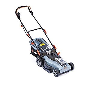 SENIX Electric Lawn Mower, 17-Inch, 58V Max* Cordless Lawn Mower with Brushless Motor, 6-Position Height Adjustment, 2.5Ah Lithium Ion Battery and Charger Included, LPPX5-M, Blue