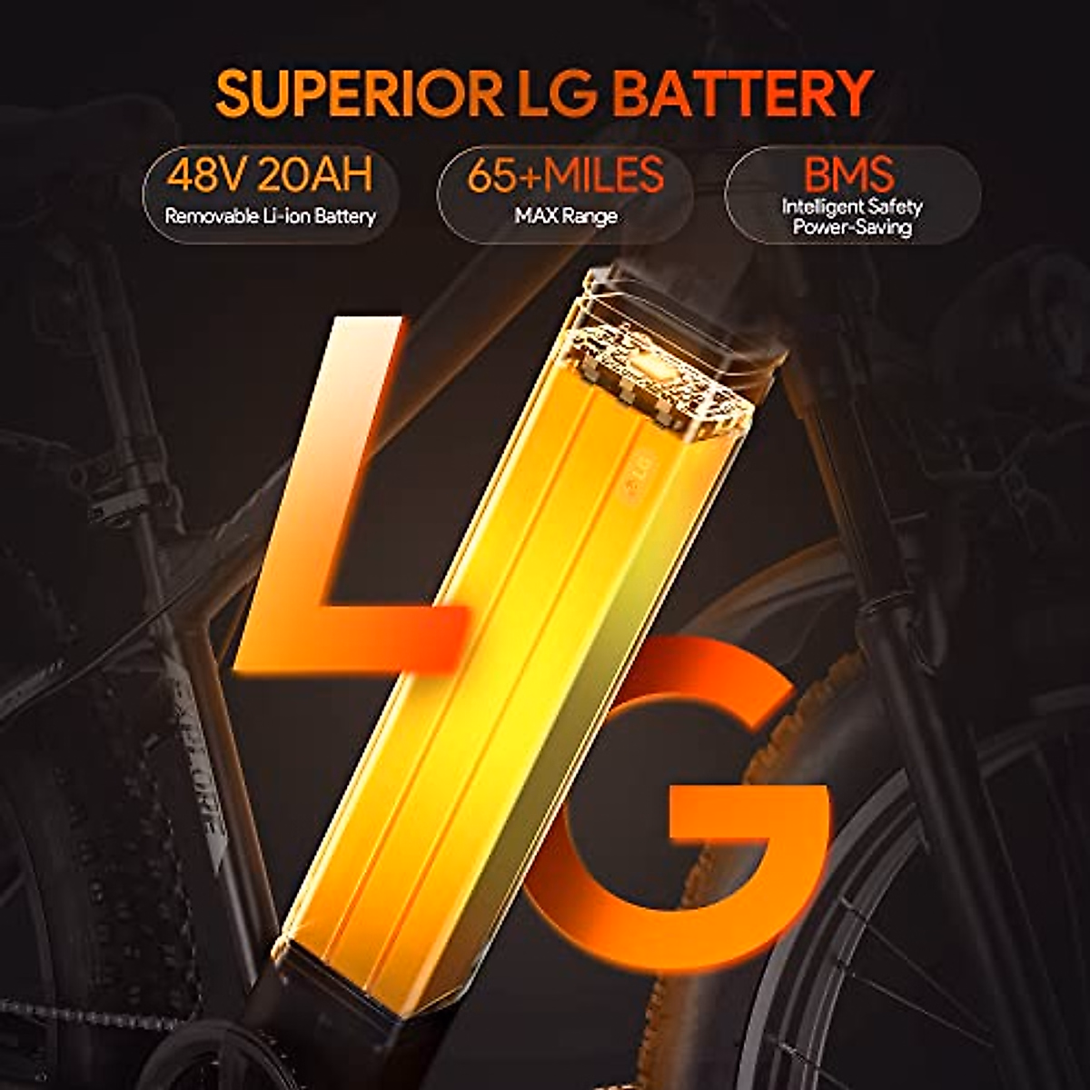 Osoeri 26" x 4" Fat Tire Electric Bike for Adults, 65Miles Range 48V 20Ah LG Cells Battery Ebike, 750W Brushless Motor 28MPH Shimano 7-Speed Electric Bicycle, Lockable Suspension Fork, UL Certified