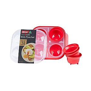 Decor Microsafe Egg Poacher One Size Red