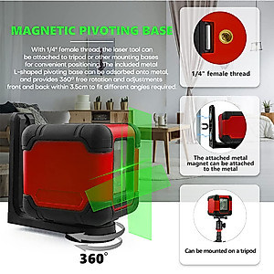 YIYITOOLS Line Laser Level Tools 100ft Green Self Fit for Indoor Outdoor Picture Hanging Construction Wall Writing Tile Installation, SN011G