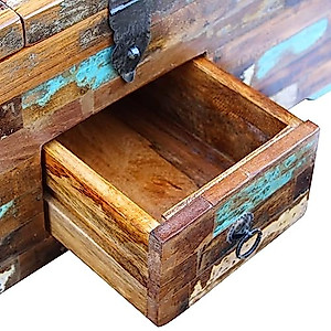 QJBSAVVA Coffee Table Box Chest Solid Reclaimed Wood 31.5"x15.7"x13.8",Living Room Furniture Side Tables Narrow Bedside Tables Suitable for Meeting Rooms, Reception Rooms, Offices