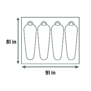 Kelty Tallboy 4 Footprint, Lightweight, Water Resistant, Fitted Ground/Camping Tarp Footprint Tallboy 4 Person Tent