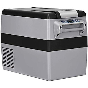 COSTWAY Car Refrigerator, 44-Quart Electric 12V/24V Car Cooler with 3 Levels, LCD Display, Shockproof Design, Travel RV Fridge for Camping, Truck Party