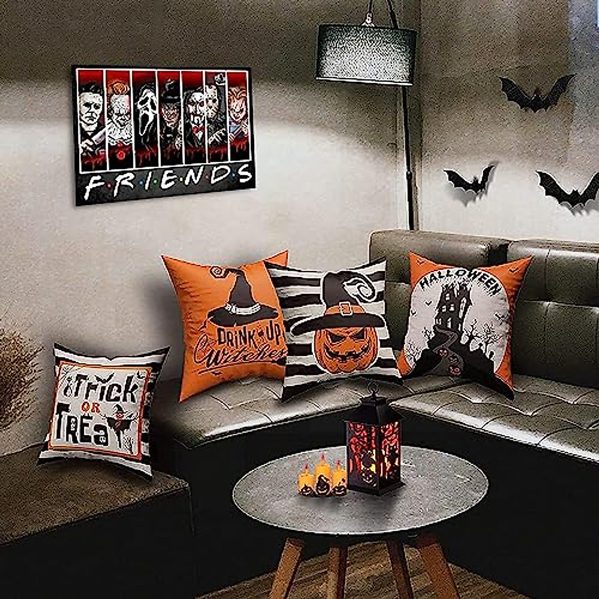 Mrnsiet 5D Diamond Painting Kits for Adults - Horror Friends Halloween Diamond Art Picture, Beginners DIY Full Drill Gem Art Crafts 14x22 Inch