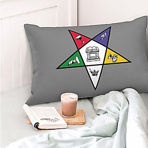REFYLD OES Eastern Star Throw Pillow Case 14x20 16x24 20x30 Inch Pillow Covers for Bed Sofa Car Office Pillow Case