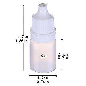 Duehut HLLMX 8 PCS Empty Plastic Squeezable Dropper Bottle Portable Empty Squeezable Dropper Bottle Container with Screw Cap Essential Oil Container 5ML