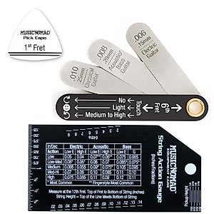 MusicNomad Truss Rod Gauge & String Action Gauge Combo Bundle (MN614)