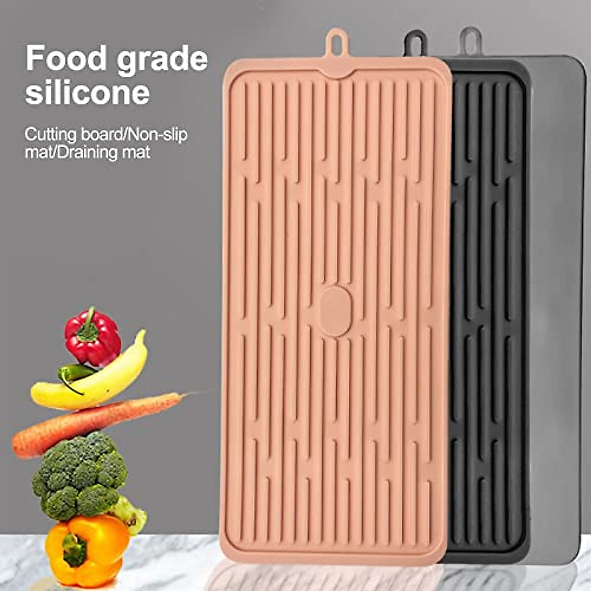 BIENKA GIZTAT，Under Sink mat Silicone Drying Mat for Kitchen Counter Silicone Sink Mats Silicon Dish Dry Mat Heat Resistant Kitchen Mat Drainage Rack (Color : Pink)