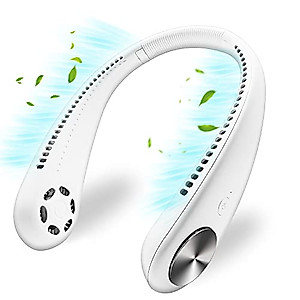 EMHFLYFN Portable Neck Fan Upgraded Hand Free Personal Fan Rechargeable Bladeless Neck Fan 360° Surround & 3 Gear Wind Wearable Cooler Fan U-Shaped Neck Ring Fan Suitable for Traveling Sports Office