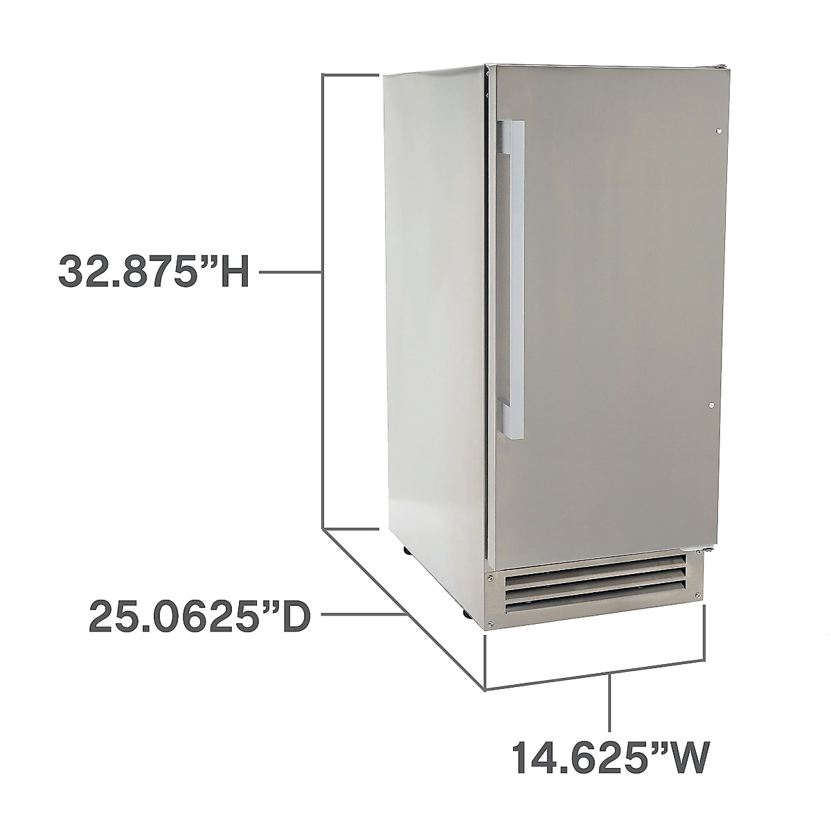 DUURA Elite Outdoor Built-in Ice Maker in Stainless Steel | Large Clear Ice Cubes, 25 lbs. Freezer Storage, Under Counter or Cabinet | Ice Machines, Commercial, for Home Kitchen