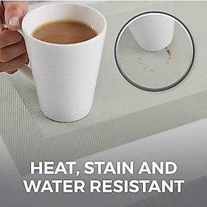 Home Genie Dining Table Placemats Set of 6 and Non Adhesive Drawer and Shelf Liner, Placemats are 18x12 Inch in Champagne Color, Drawer and Shelf Liner is 12 IN x 20 FT in Light Taupe Color, 2 Item Bu