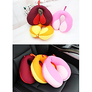 Neck Pillow Kids Travel Pillow Head Support Pillow Cute Cozy U Shape Neck Pillow for Car Seat Airplanes Train Soft Chin Neck Support Pillow Stroller Pillow Neck Protection for Boys Girls 5-12 Years