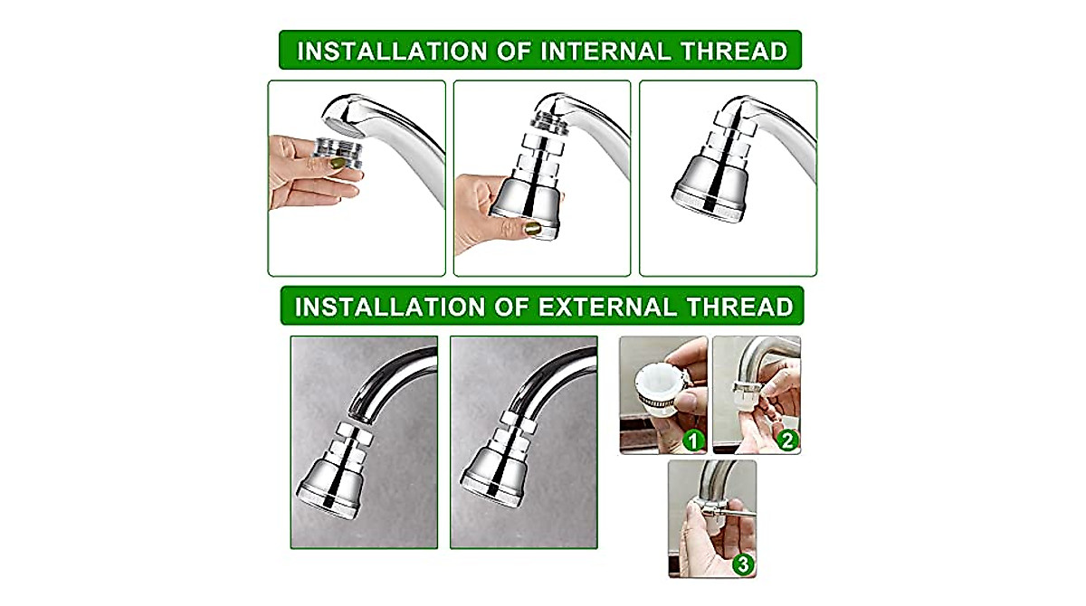 RAFSON Kitchen Faucet Sprayer - 360° Rotatable Head