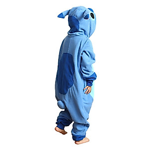 OGU' DEAL Kids Halloween Onesie Animal Pajamas Cosplay One Piece Costumes Cartoon Outfits Jumpsuit for Boys Girls Blue
