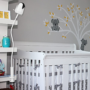 iTODOS (Update Version) Gooseneck Baby Monitor Mount Compatible with Arlo, Motorola Baby Monitor and Most Universal Monitors Camera, 27inch Length Stable and Durable Flexible gooseneck - White