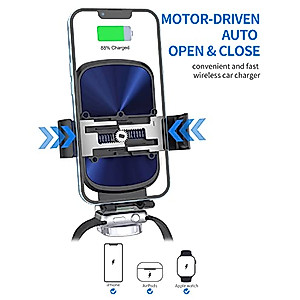 MAKAQI 3 in 1 Wireless Car Charger, Car Charger Mount for iPhone/Airpods/Apple Watch, Air Vent Dashboard Car Phone Holder for iPhone 14/13/12/11/X/8, Apple Watch SE 7/6/5/4/3/2, AirPods 3/2/Pro