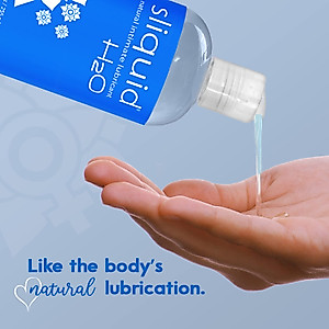 Sliquid Naturals Water-Based Lube for Women/Men/Couples - Sliquid H2O 8.5 Oz and Sliquid Sassy 8.5 Oz Personal Lubricant Set, Non-Staining, Unscented, Unflavored (2 Piece Set)