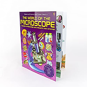 AmScope - 40X-1000X Cordless Student Compound Microscope + Slide Preparation Kit + World of The Microscope Book - M150C-SP14-CLS-50P100S-WM