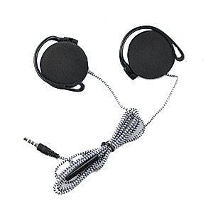 NewSilkRoad Sports Ear Hook Padded Stereo Over The Ear Headphones Headset with Braided Cable Mic Control for Devices with a 3.5mm Input,Retail Package(Black)