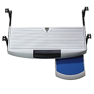 Keyboard Tray Under Desk Platform for Keyboard and Mouse, Sliding Pull-Out Tray, Easy Assembly (Color : White, Size : 55cmx28cm)