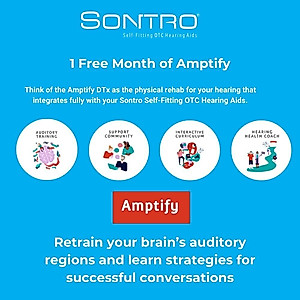 Sontro® Self-Fitting OTC Hearing Aids for Adults, Grey, Pair - Behind the Ear Aid, Phone Smart App for Auto 16 Channel Fine Tuning, Noise Cancelling, Directional Microphones, Bluetooth Hearing Aids for Seniors