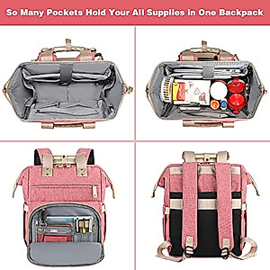 Laptop Backpack for Women,Business Anti Theft Computer Bag Travel Backpack Fits 15.6 Inch Laptop,Water Resistant Wide Open Large Doctor Teacher Nurse Casual Daypacks with USB Charging Port,Pink