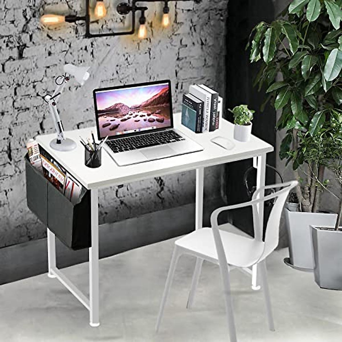 Lufeiya White Computer Desk - Small Student Kids Study Writing Table for Home Office Bedroom Small Spaces 32 Inch Modern Mini Laptop PC Desks,White