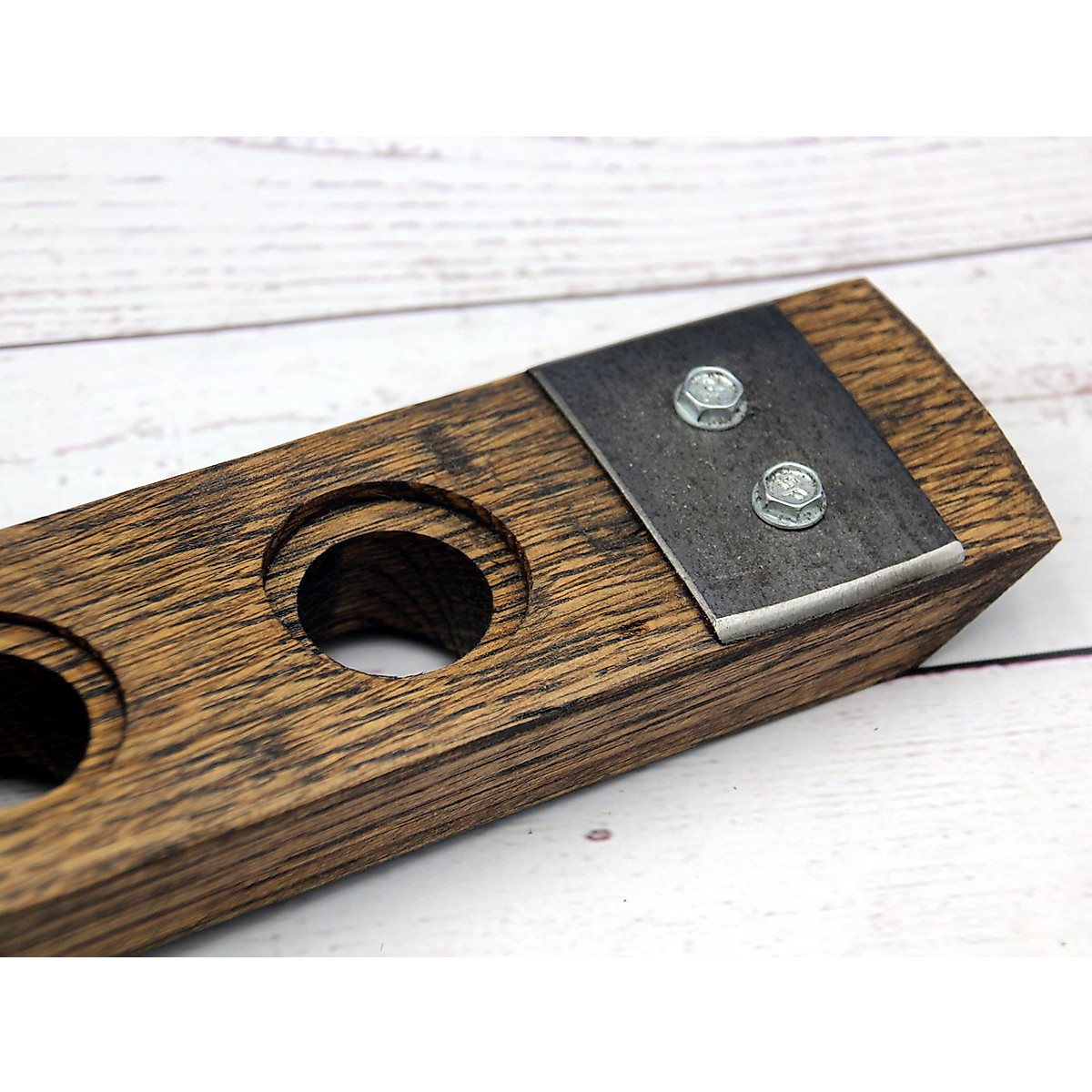 Barrel-Art bourbon stopper and cork display/bourbon cork holder/Fits Blanton's stoppers/With Metal (Dark Walnut)