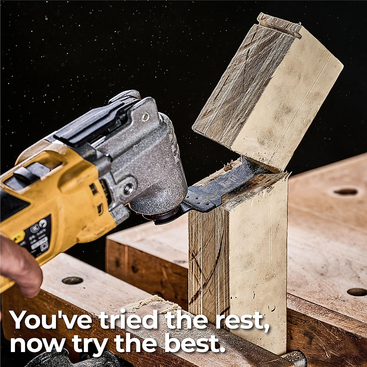 toolant Titanium Oscillating Saw Blades, 12pcs Multitool Blades Kit for Cutting Hard Material, Metal Nails, Wood, Plastic, Etc. Extra Long and Widen Blades for Fast Cutting, with Storage Case