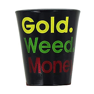 Gold Weed Money Shot Glass