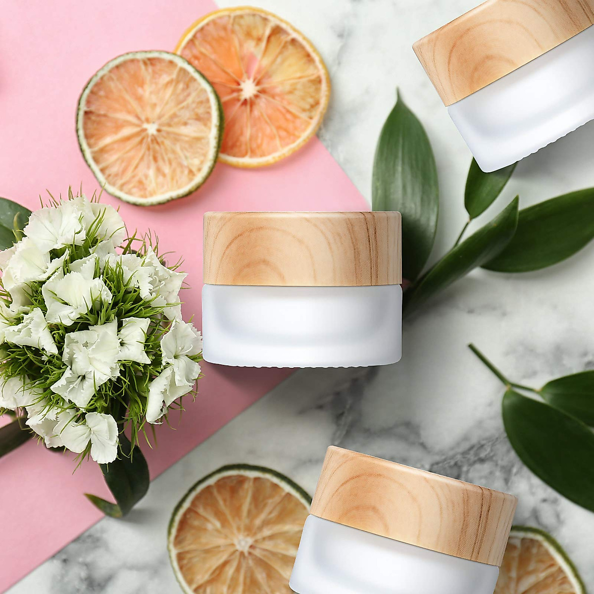 Glass Cosmetic Containers Empty Sample Jars with Leak Proof Lids Makeup Sample Containers for Lotion Cream Cosmetic (10 Pieces,5 Gram)